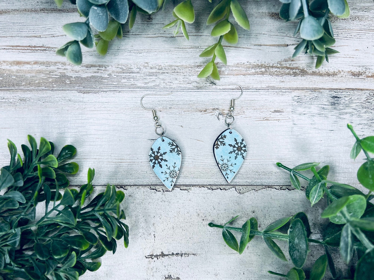 Snowflake Earring SVG File Christmas Earring Laser File - Etsy