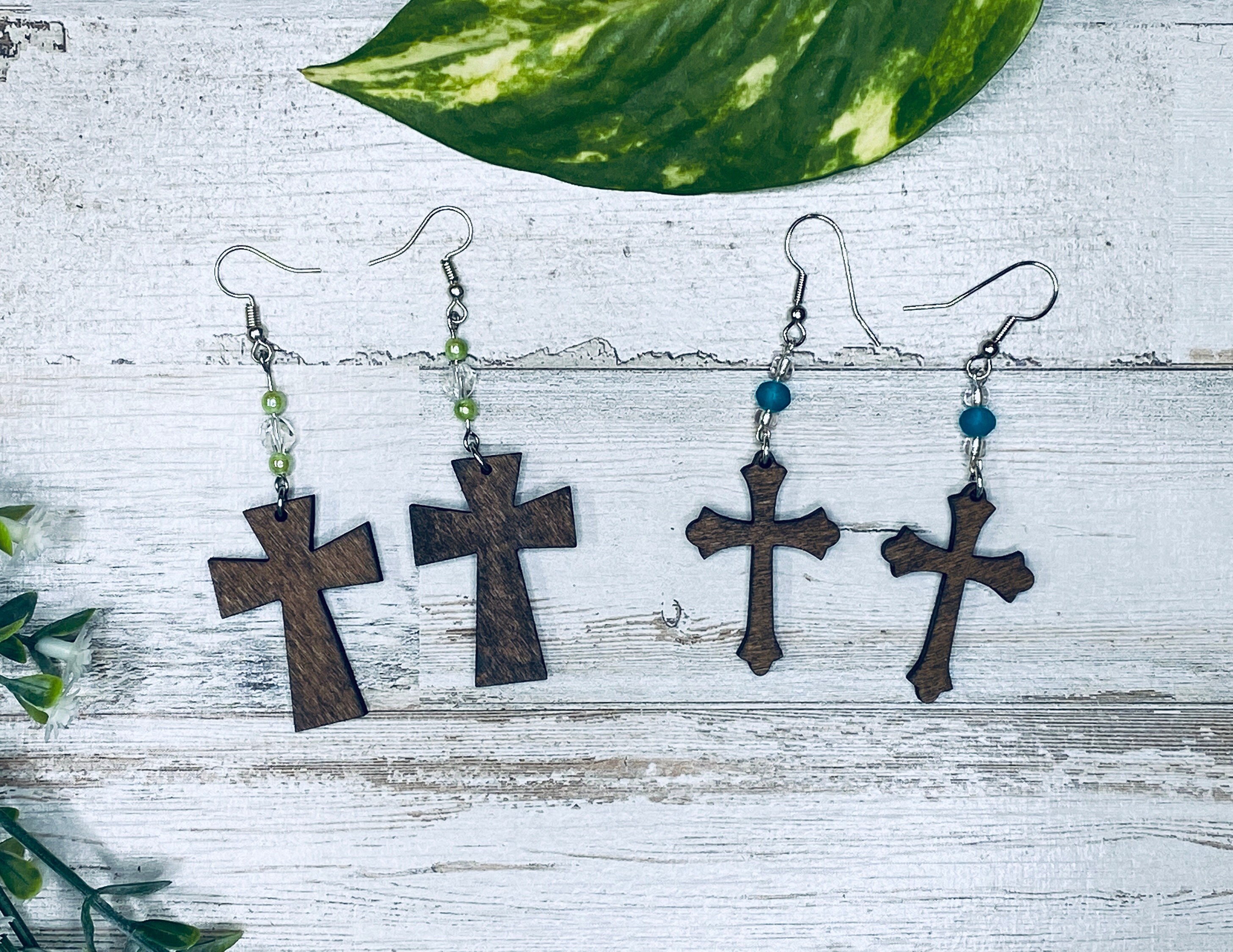 Cross Earrings Laser File SVG, Cross Earrings Dangle SVG, Easter Cross ...