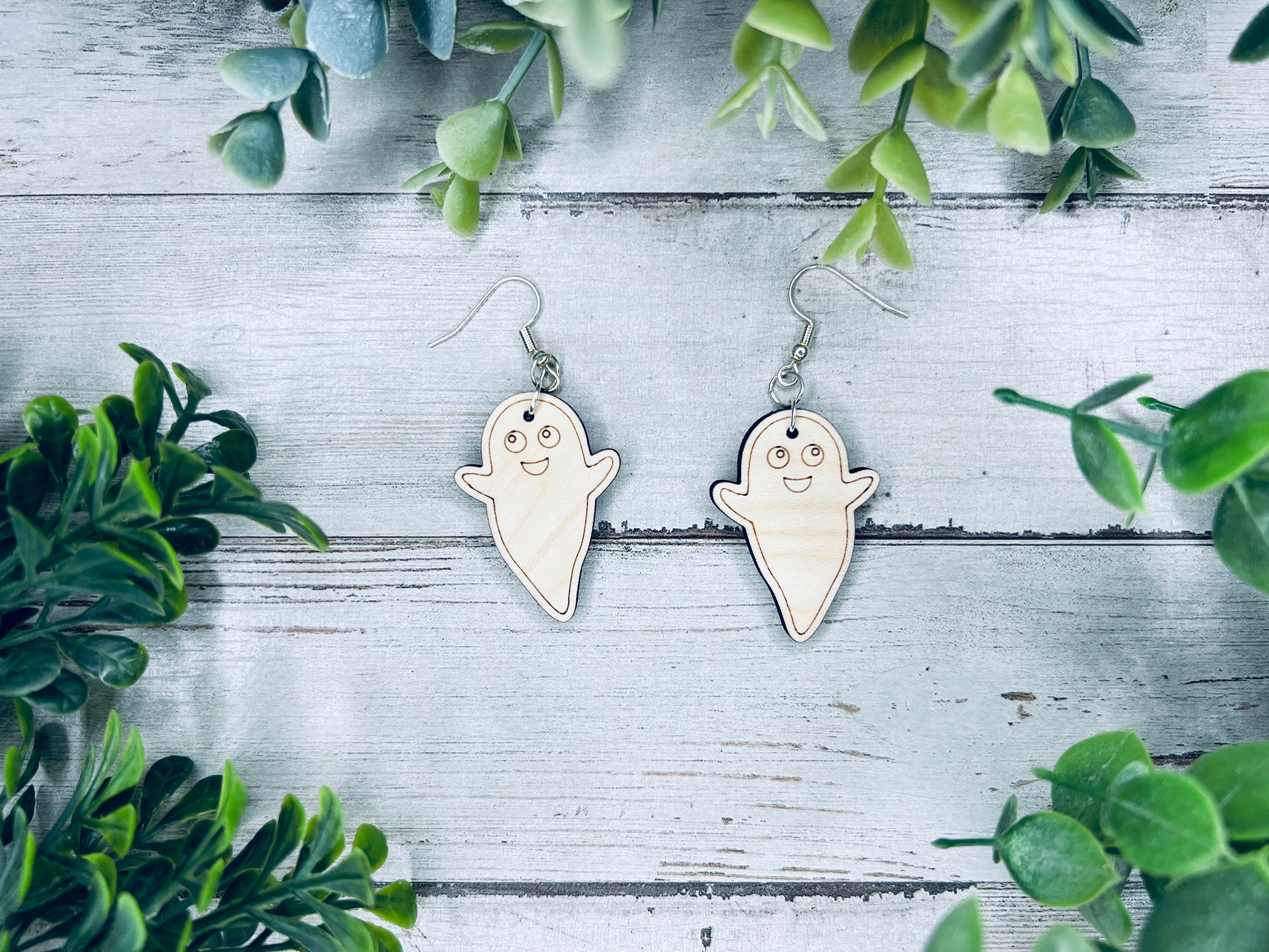 Ghost Earring SVG File Halloween Ghost Earring Laser File - Etsy