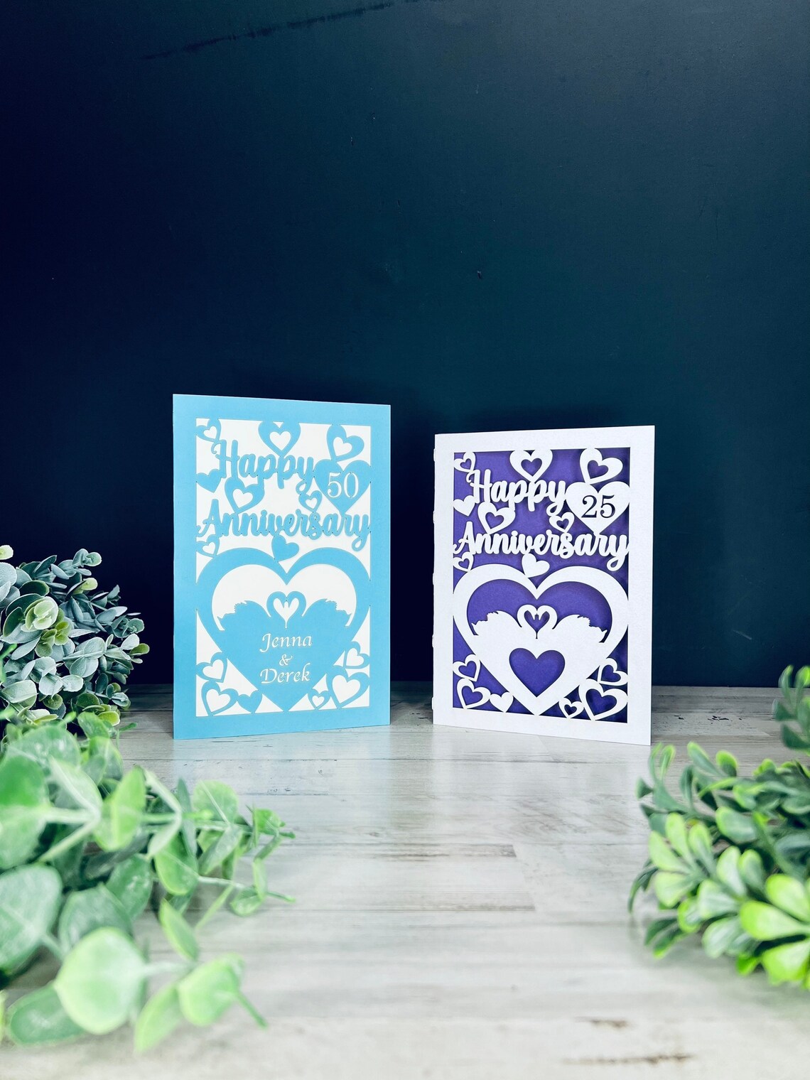 Personalized Anniversary Card SVG File Wedding Anniversary - Etsy