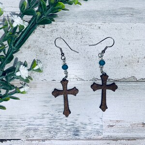 Cross Earrings Laser File SVG, Cross Earrings Dangle SVG, Easter Cross ...