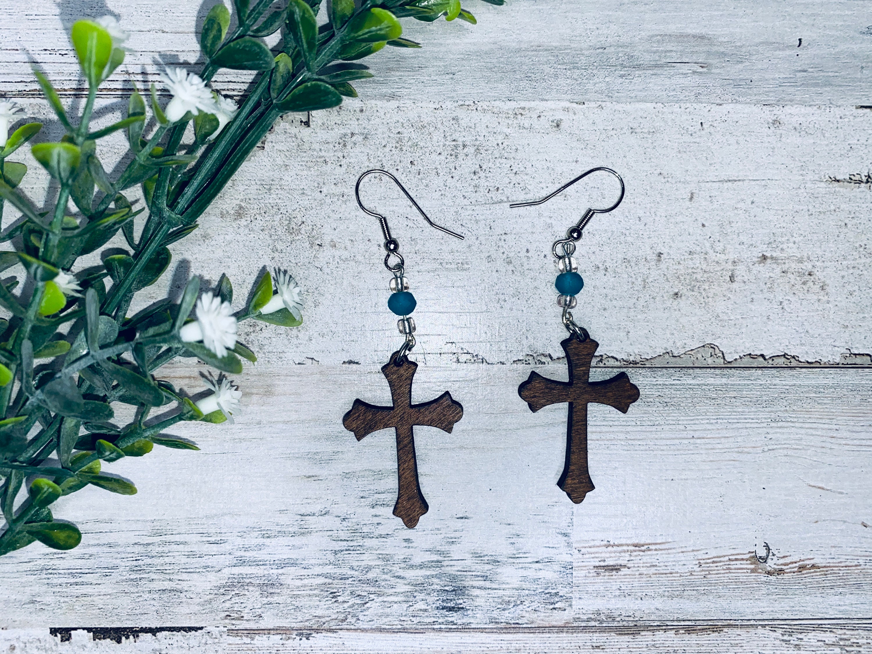 Cross Earrings Laser File SVG, Cross Earrings Dangle SVG, Easter Cross ...