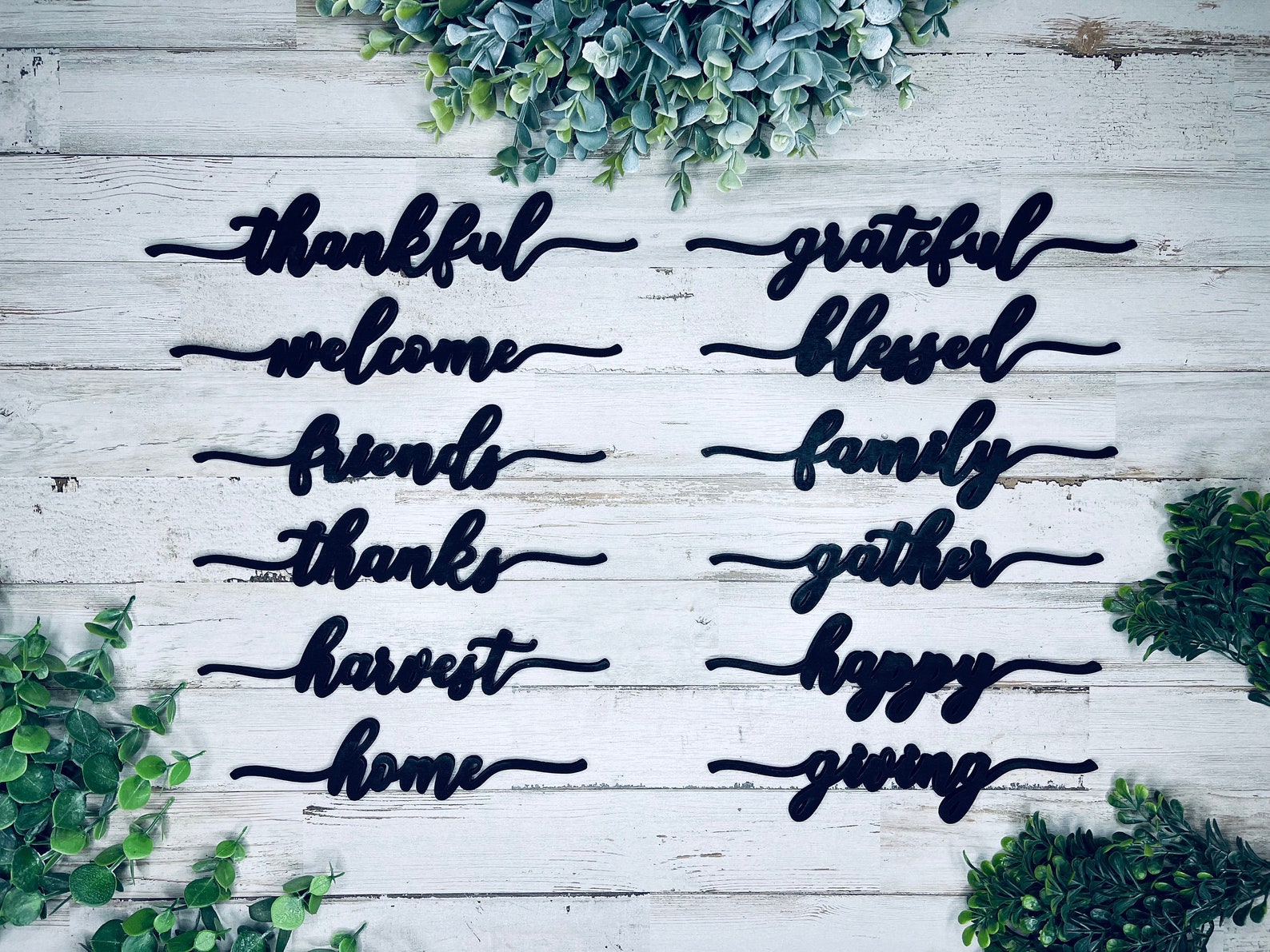 12 Thanksgiving Plate Words SVG File, Plate Setting Words Bundle SVG ...