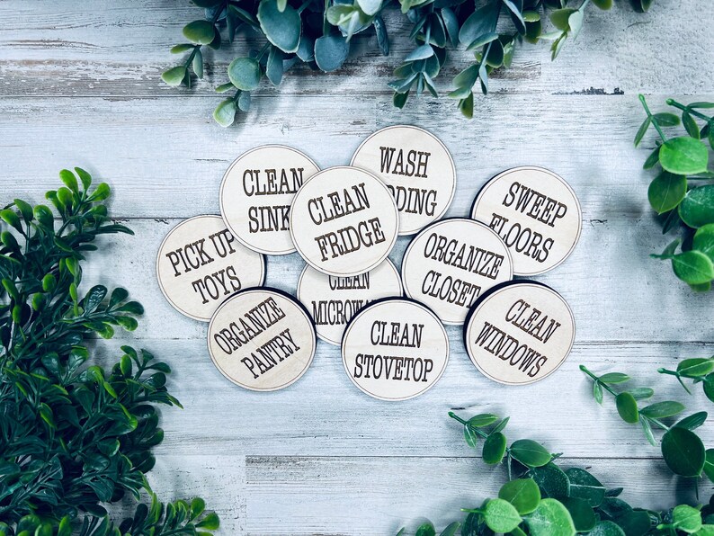 32 Chore Tokens SVG File, Family Chore Tokens SVG Download, Cleaning ...