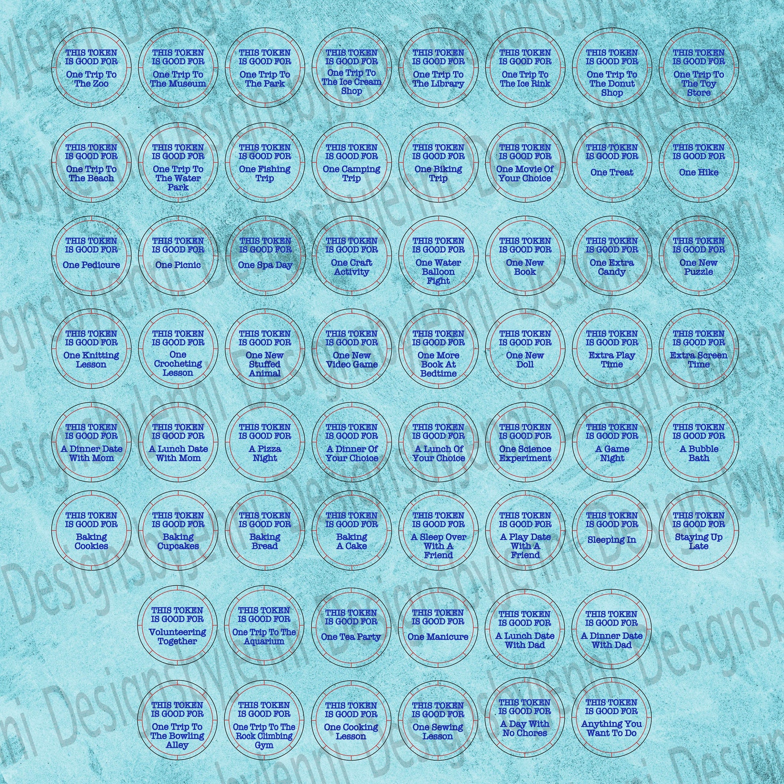 60 Reward Tokens for Kids SVG Bundle File Chore Tokens SVG - Etsy