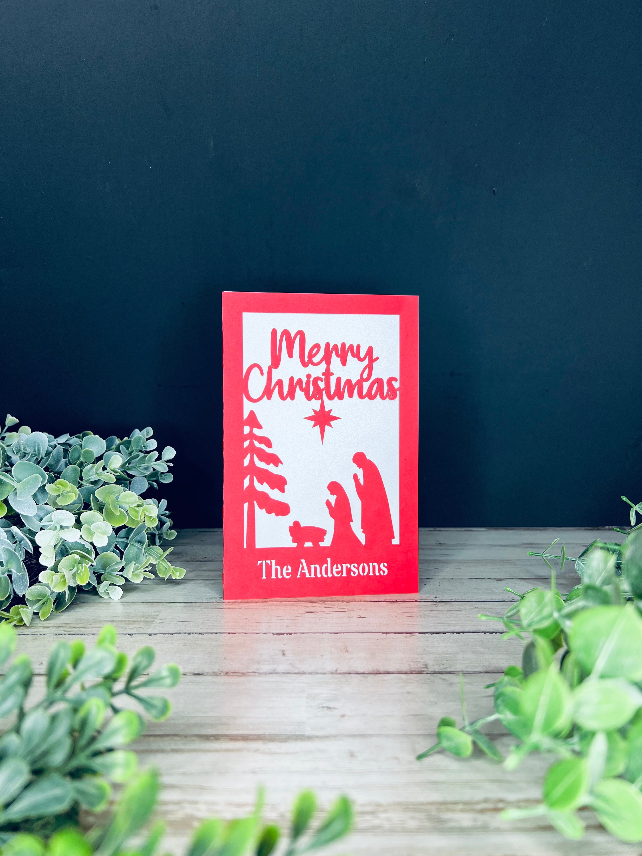 Personalized Christmas Card SVG Bundle File Merry Christmas - Etsy