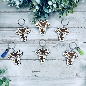 Cow Keychain Bundle SVG File, Mom Keychain SVG, Mothers Day Keychain ...