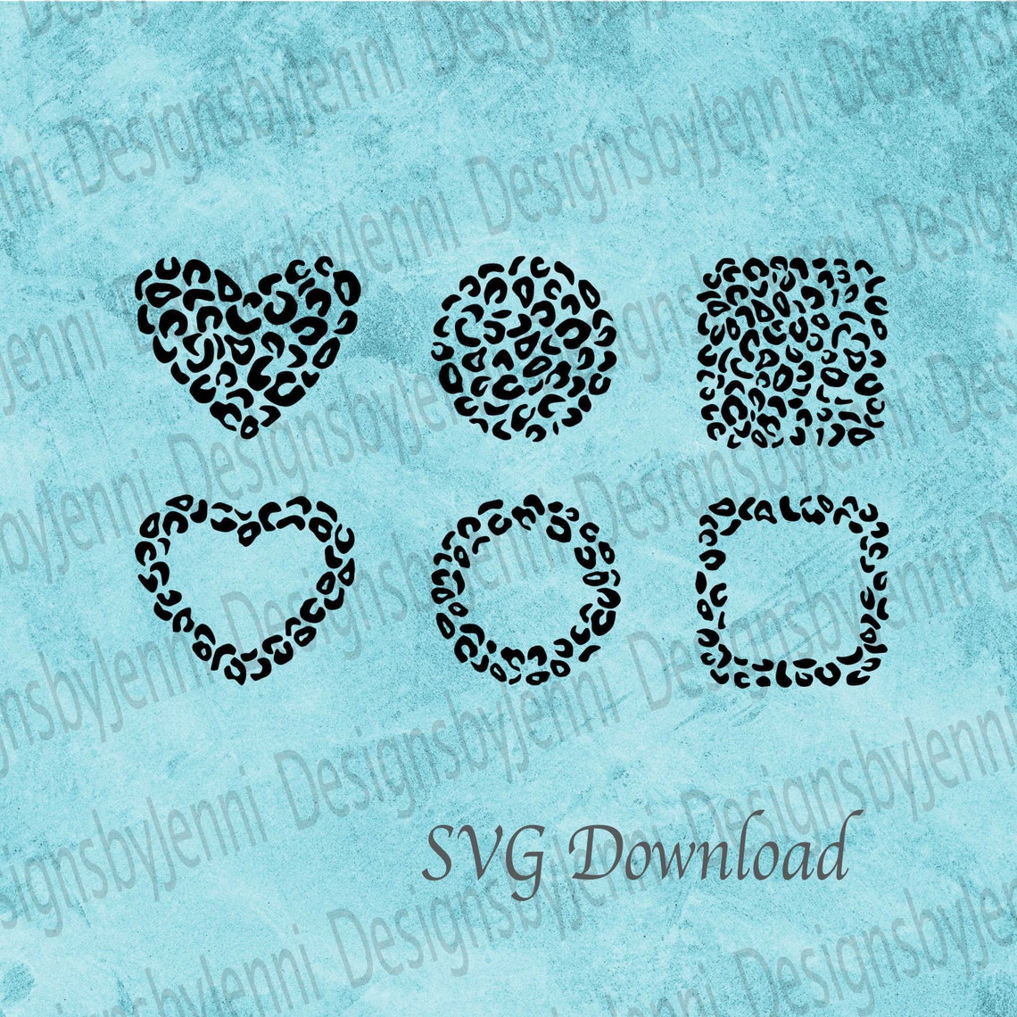 Leopard Shapes Keychain Bundle SVG File, Heart Keychain Download ...