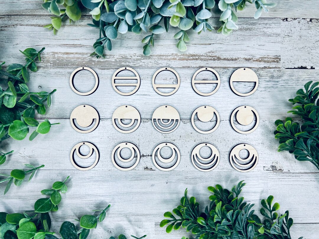 Macrame Earring Findings Bundle SVG File, Macrame Circle Laser Earring ...
