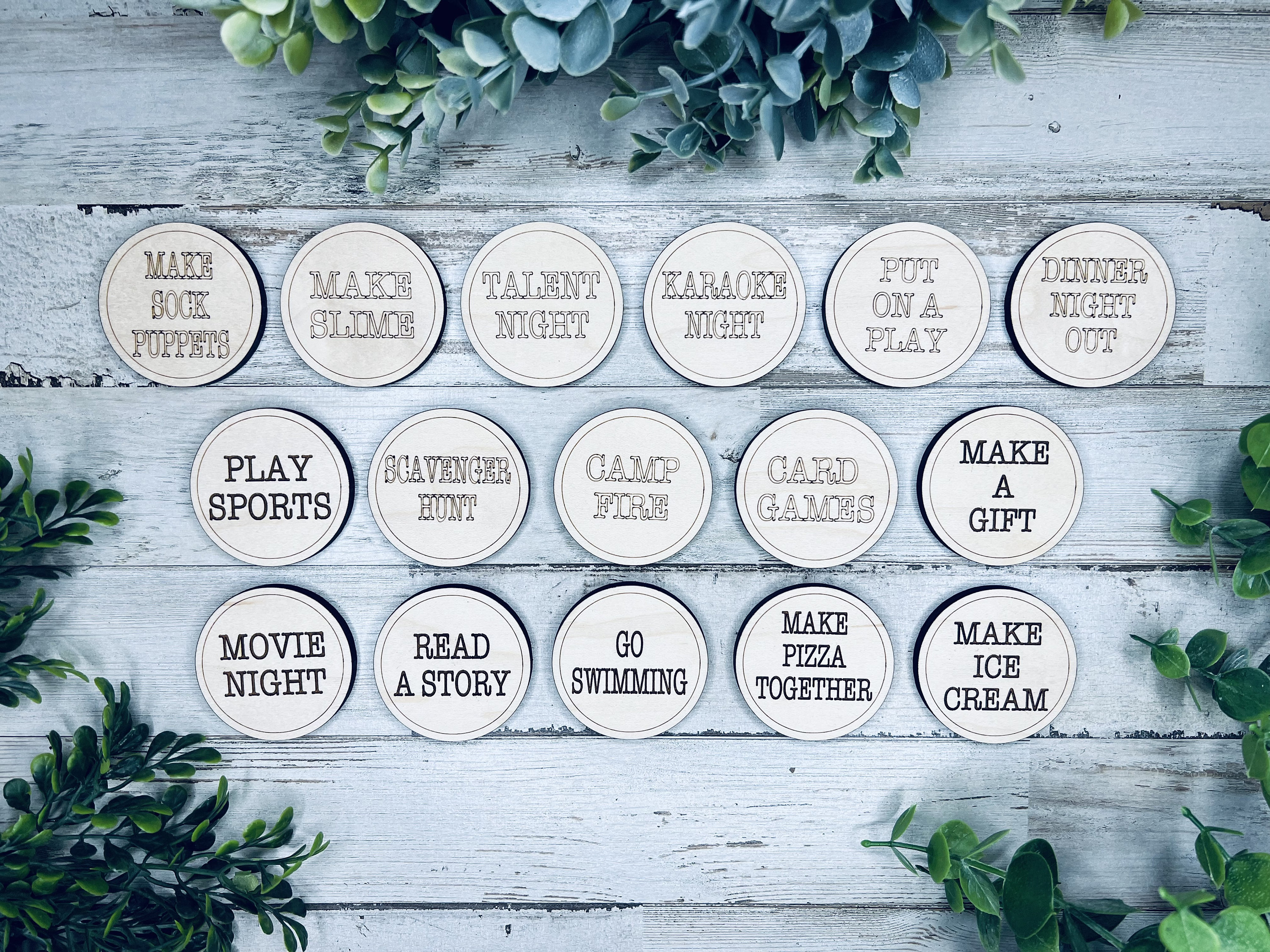 36 Family Night Activity Tokens SVG File Kids Activity Tokens - Etsy Canada