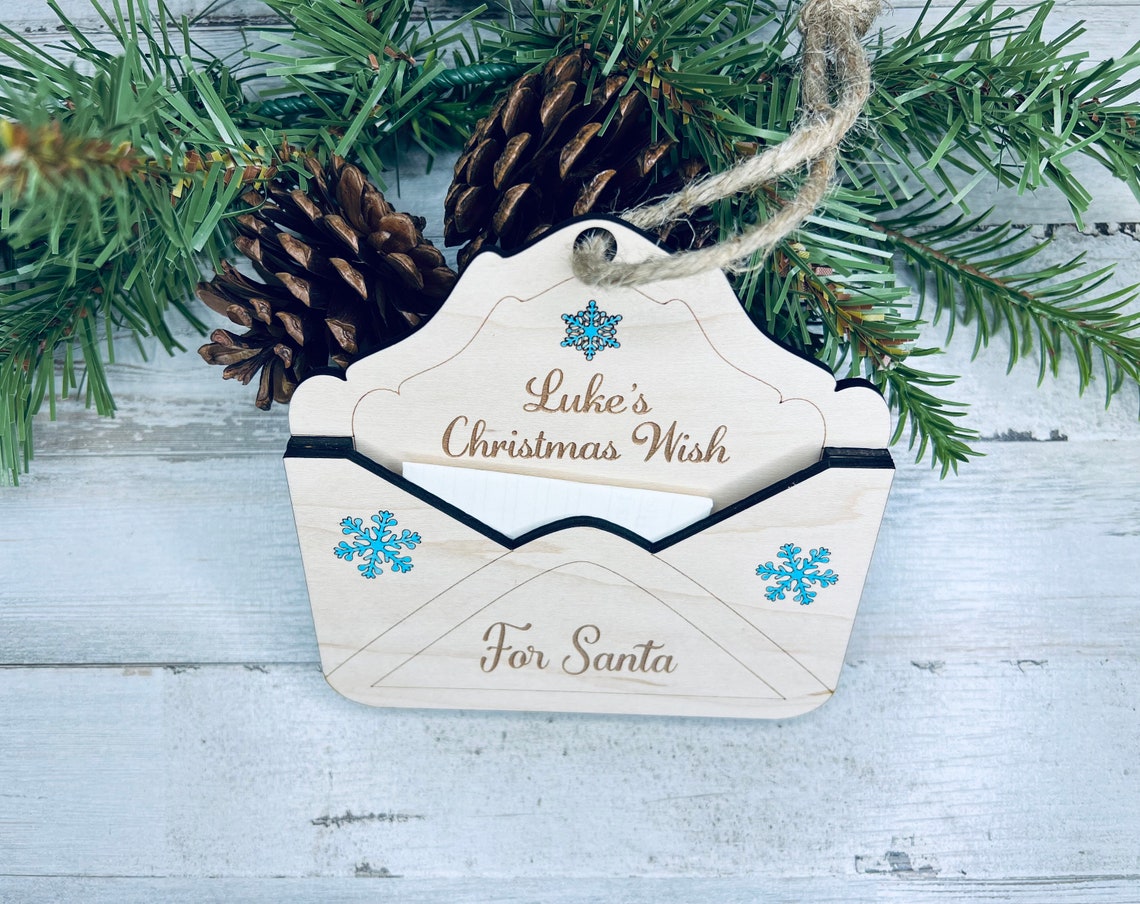 Santa Christmas List Ornament SVG Santa Wish List Ornament - Etsy