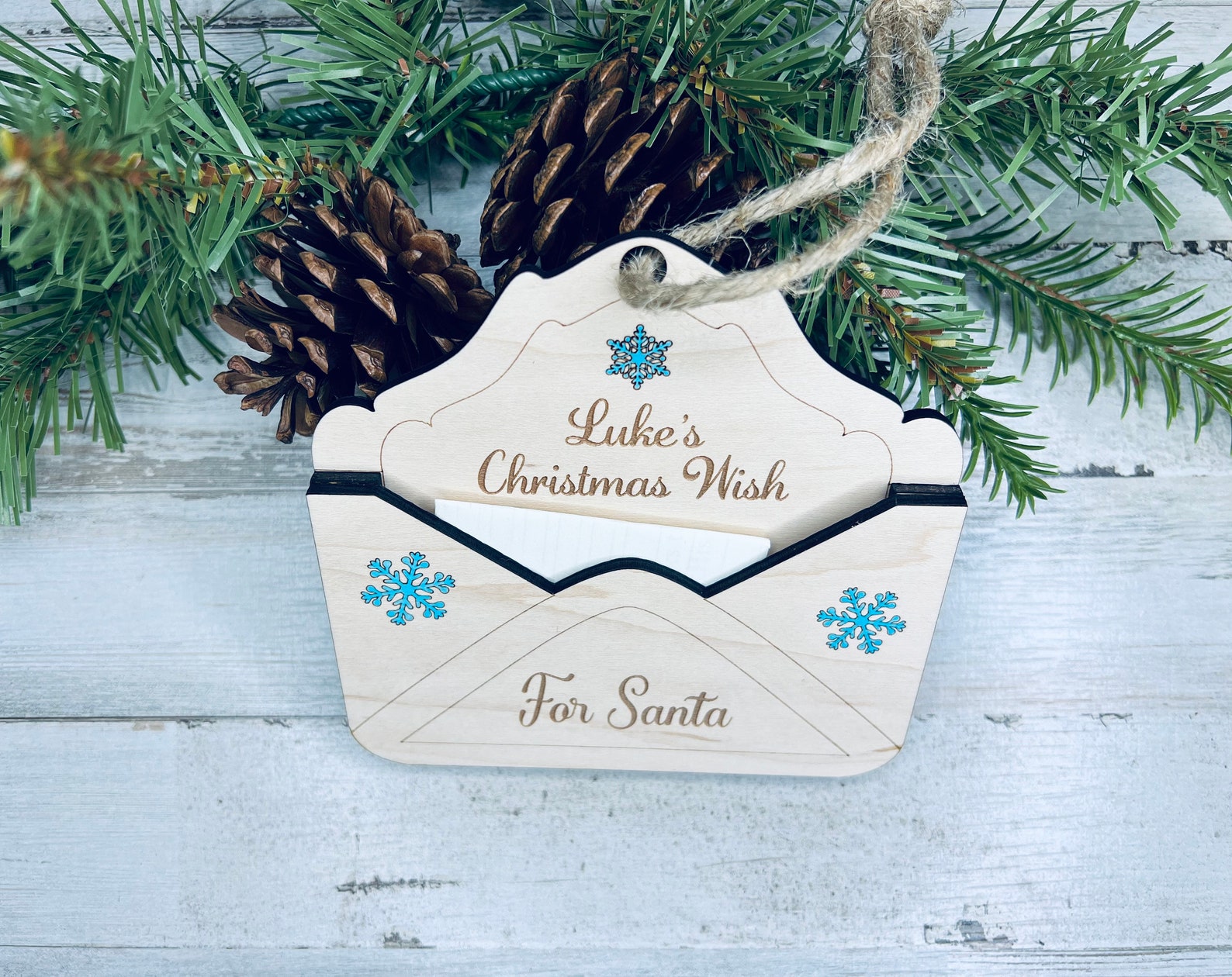 Santa Christmas List Ornament SVG Santa Wish List Ornament - Etsy