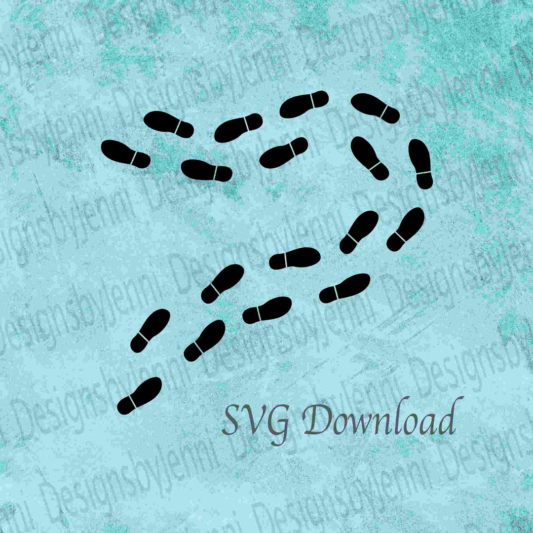 Footsteps SVG File, Foot Prints Silhouette SVG, Shoe Print Cut File ...