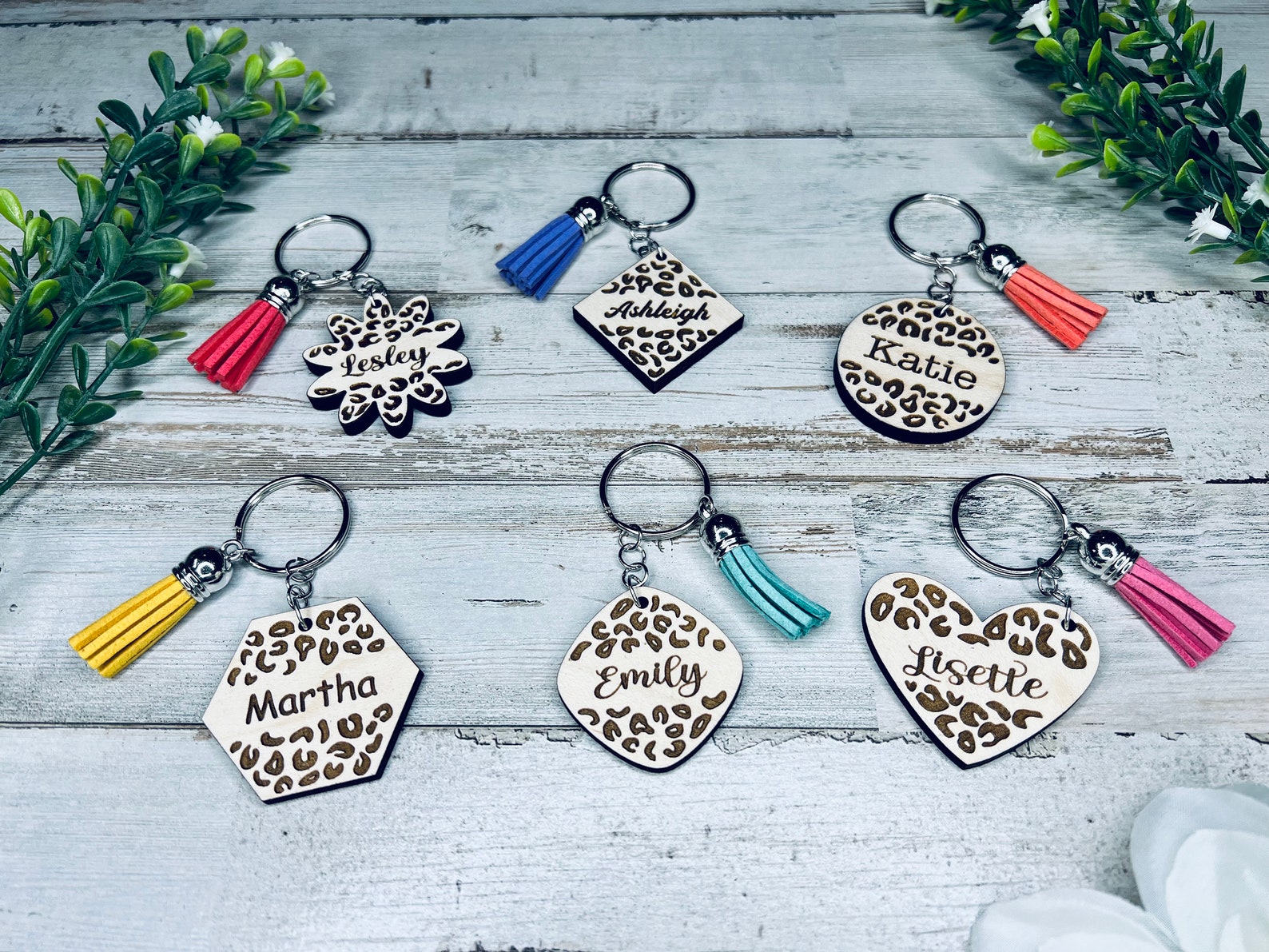 Leopard Shapes Keychain Bundle SVG File, Heart Keychain Download ...