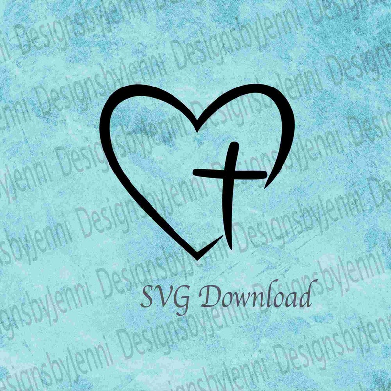 Heart With Cross Svg - Etsy