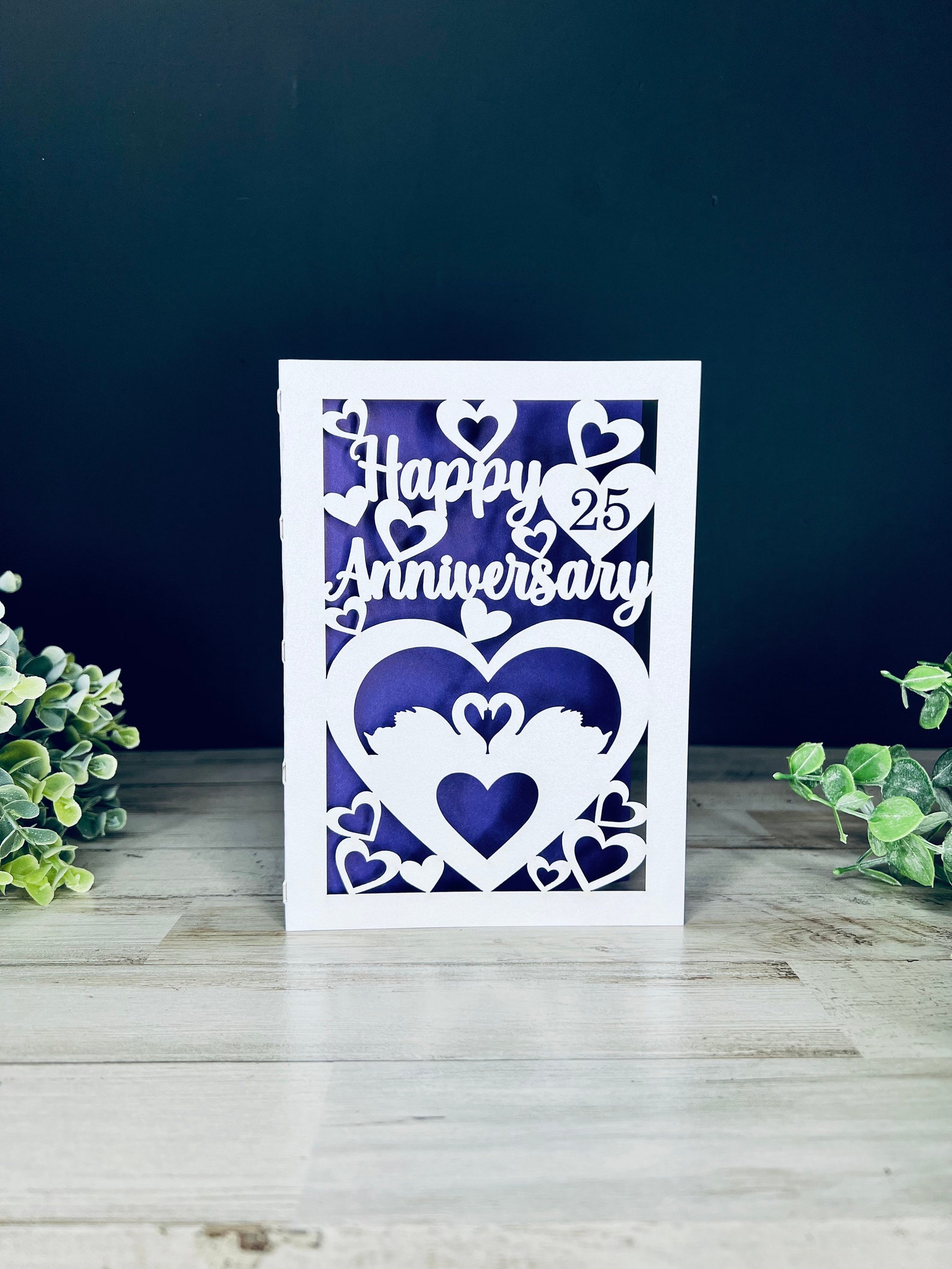 Personalized Anniversary Card SVG File Wedding Anniversary - Etsy