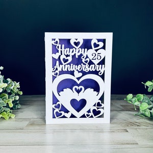 Personalized Anniversary Card SVG File, Wedding Anniversary Card Cut ...