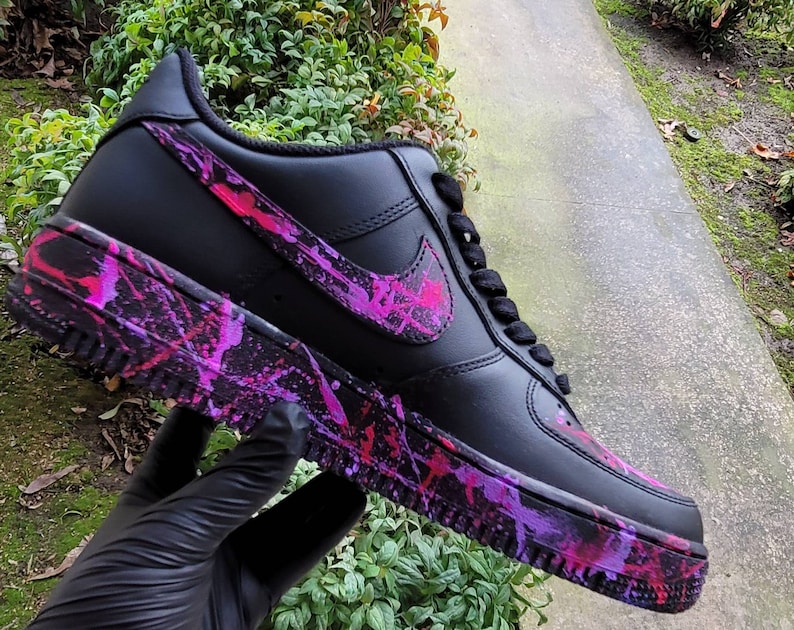 Neon Splatter Nike AF1 - Blacklight Glow Sneakers, Open Commissions - Etsy