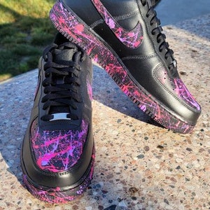 Neon Splatter Nike AF1 - Blacklight Glow Sneakers, Open Commissions - Etsy