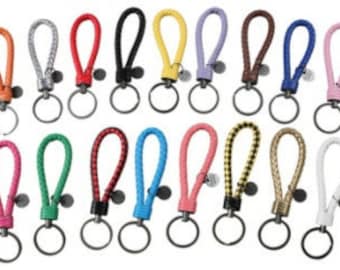 Leather Braided Key Chain - Etsy