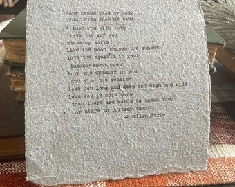 Poetry Original Poem Love Letter Typewritten Poem Typography ...