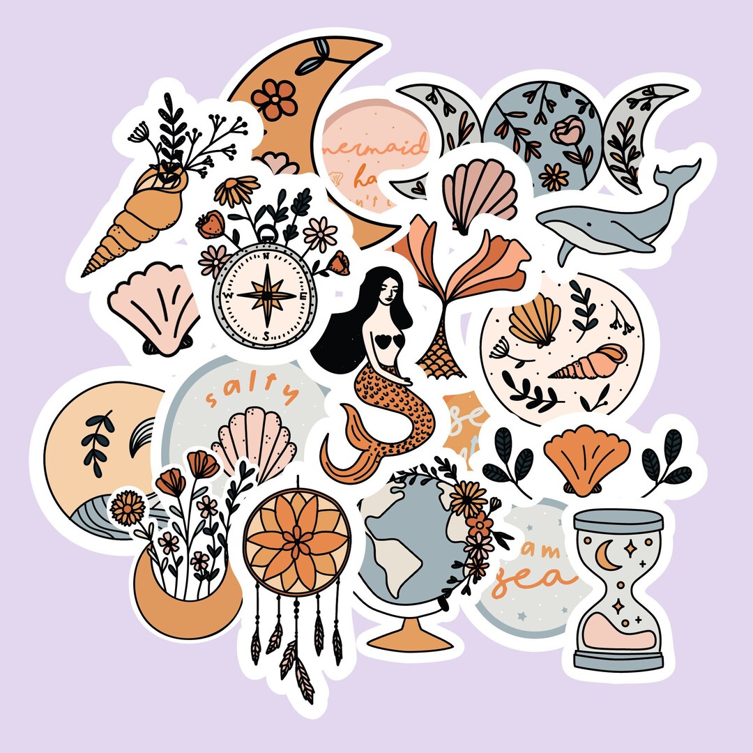 20 PCS Mysterious Sea Sticker Pack| Sea Stickers | Laptop Decal | Vinyl ...
