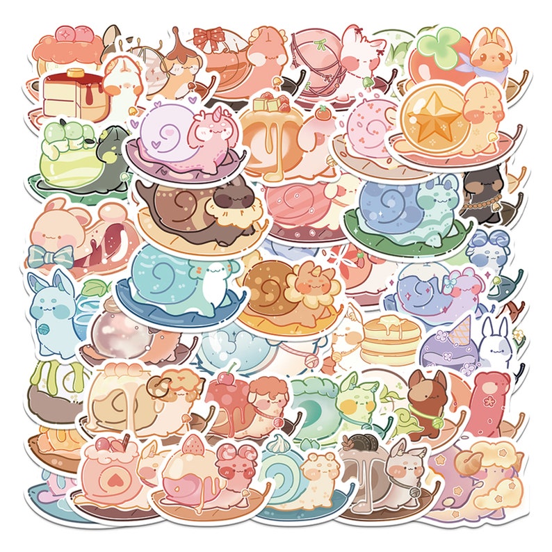 Cute Snail Stickers Pack Snail Stickers Kawaii Snail - Etsy