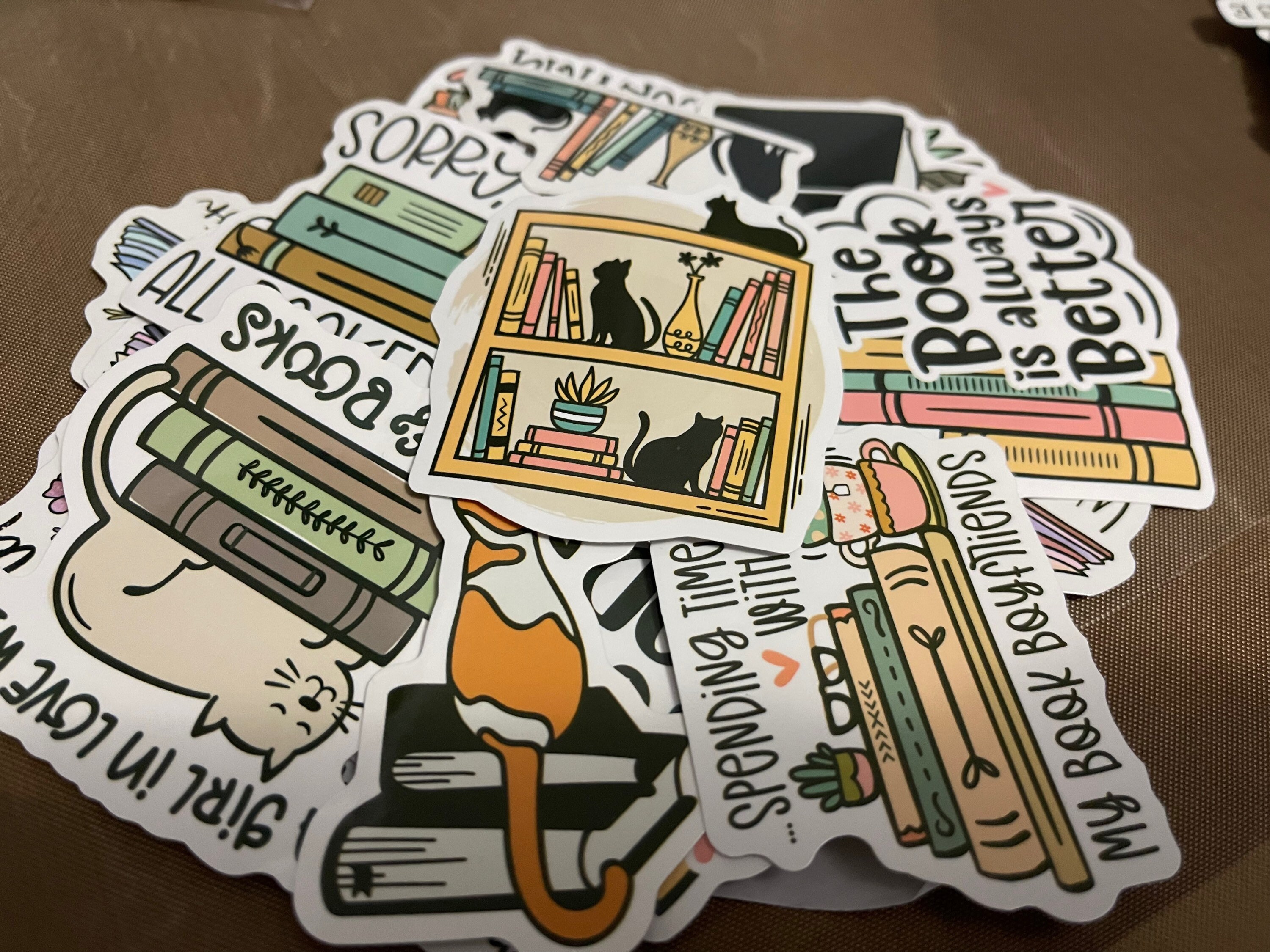 30 PCS Book and Cat Mix Vinyl Sticker Pack Love Reading - Etsy