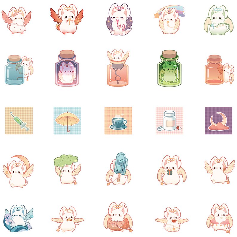 Angel Mouse Stickers Pack Mice Stickers Cute Mice Pack - Etsy