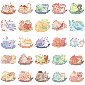 Cute Snail Stickers Pack | Snail Stickers | Kawaii Snail Sticker ...