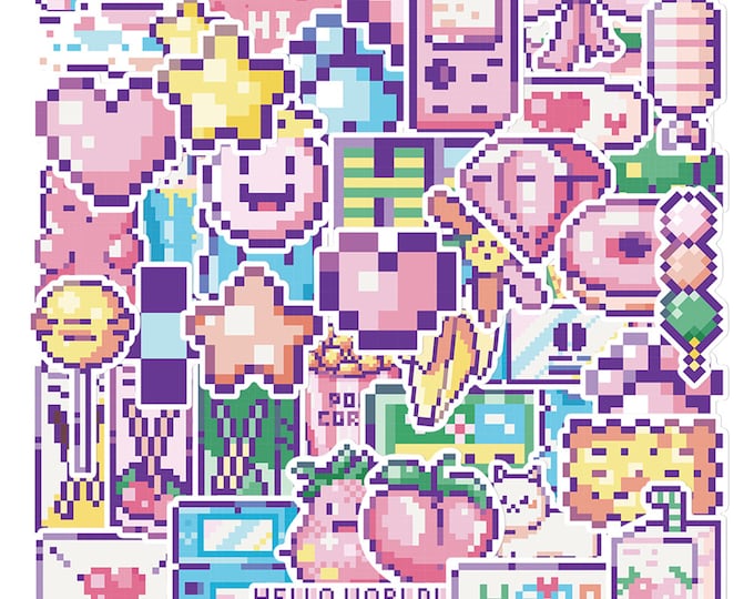 Pixel Art Stickers Pack | Pixel Stickers | Cute Pixel Art Stickers ...
