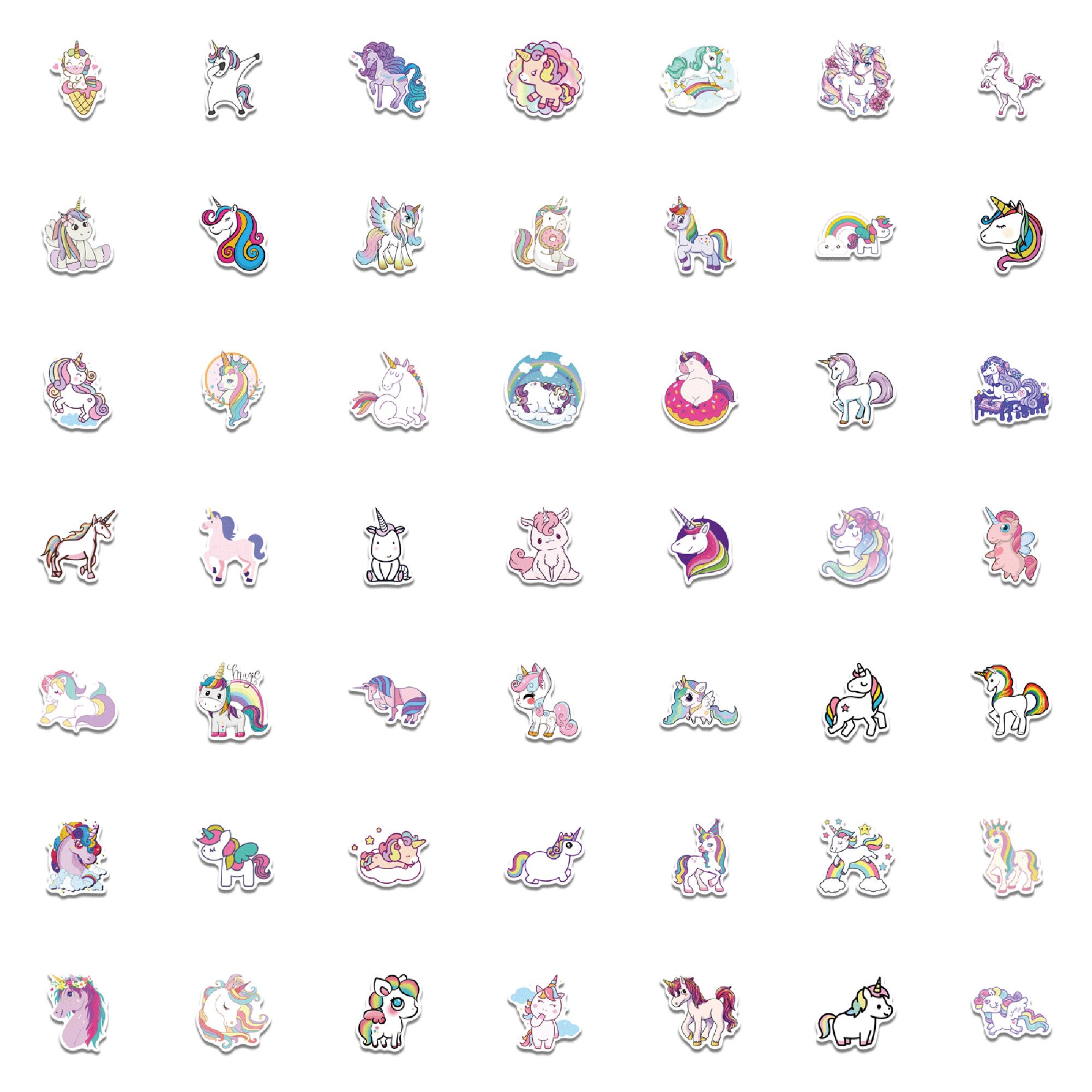 Unicornstickers Pack Cute Unicorn Stickers Colorful - Etsy