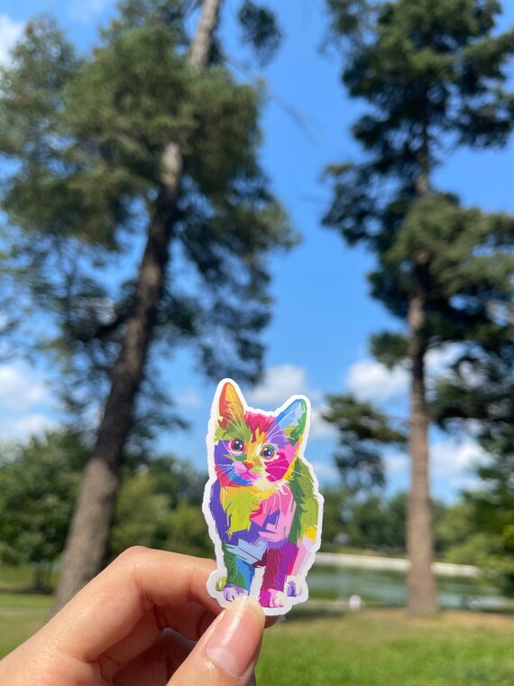 Rainbow Cat Sticker Laptop Decal Mobile Phone Sticker | Etsy