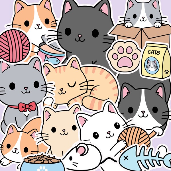 Kawaii Cat Stickers - Etsy