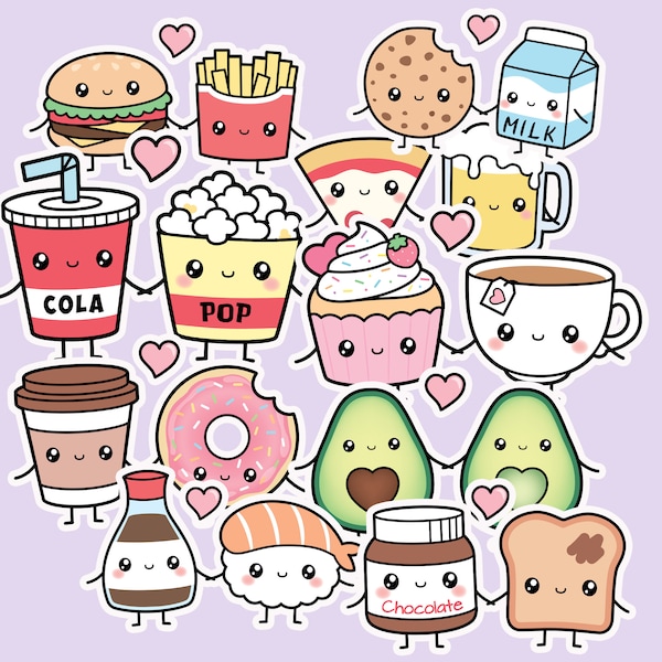Cute Food Stickers - Etsy