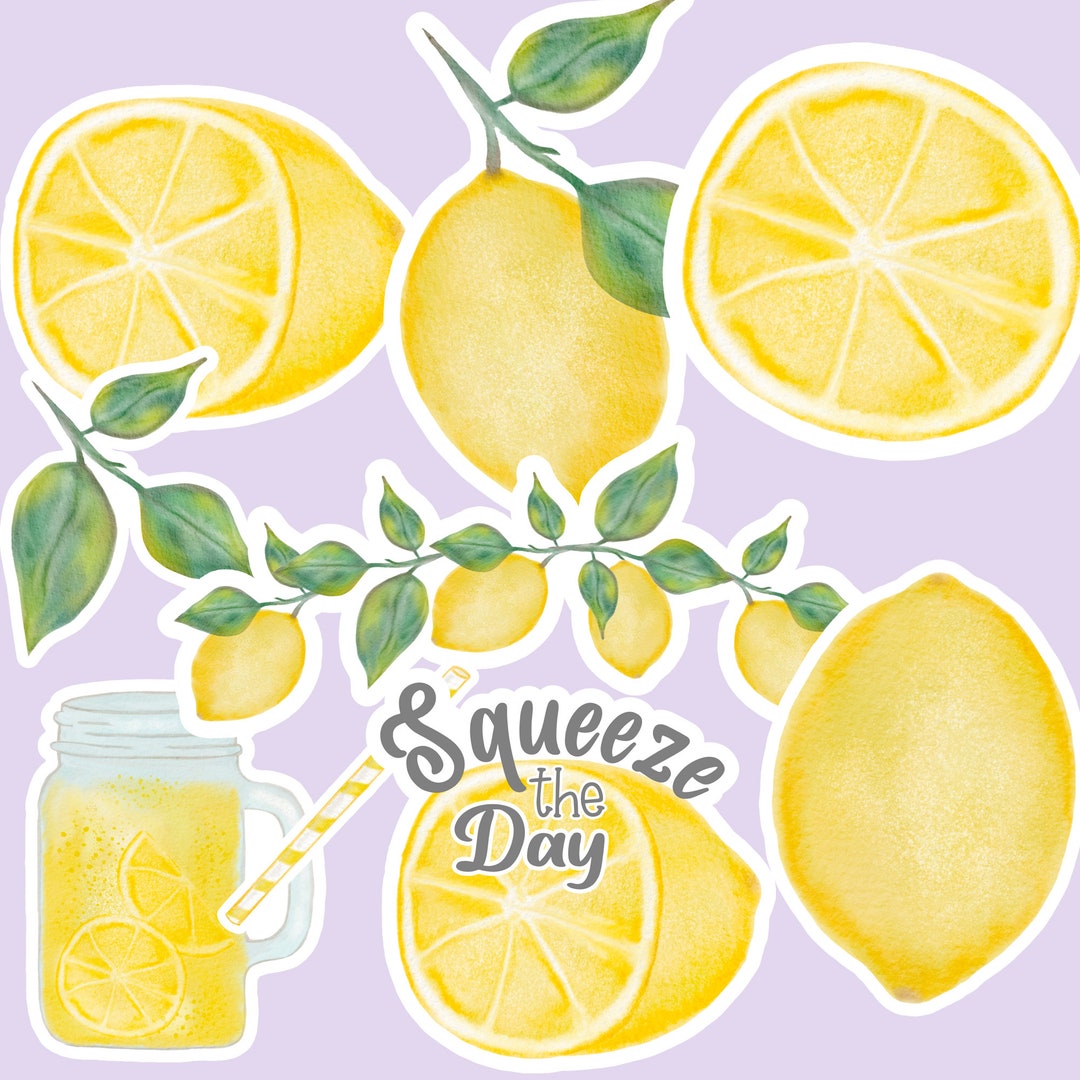 9 PCS Lemon Sticker Pack | Digital Stickers | Cute Sticker | Planner ...