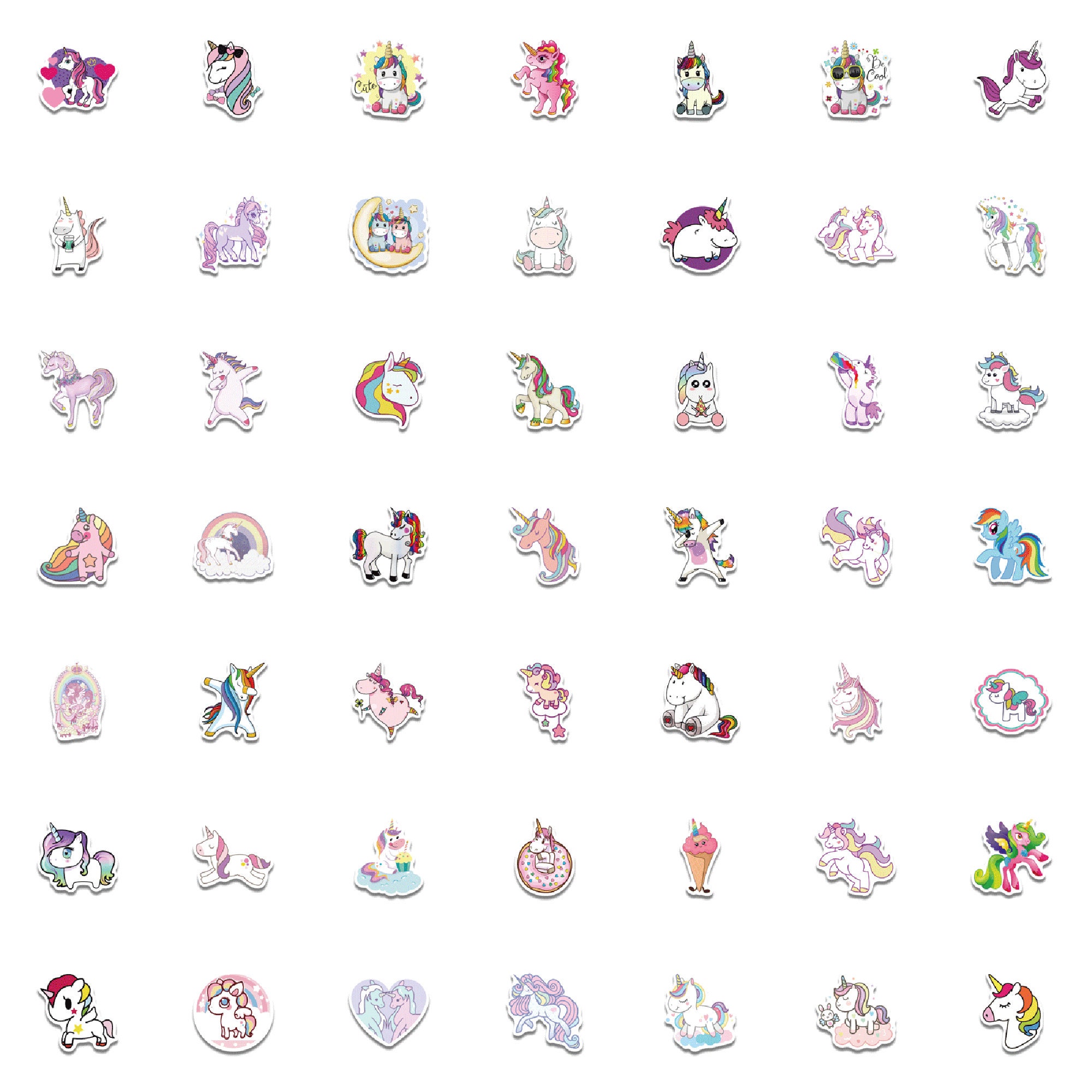 Unicornstickers Pack Cute Unicorn Stickers Colorful - Etsy
