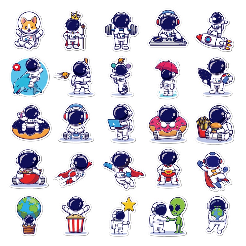 Astronaut Sticker Pack Space Sticker Astronaut Decal | Etsy