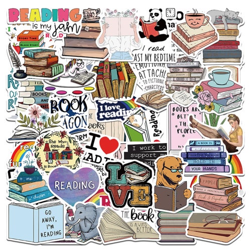 Reading Stickers Bookish Stickers - Etsy