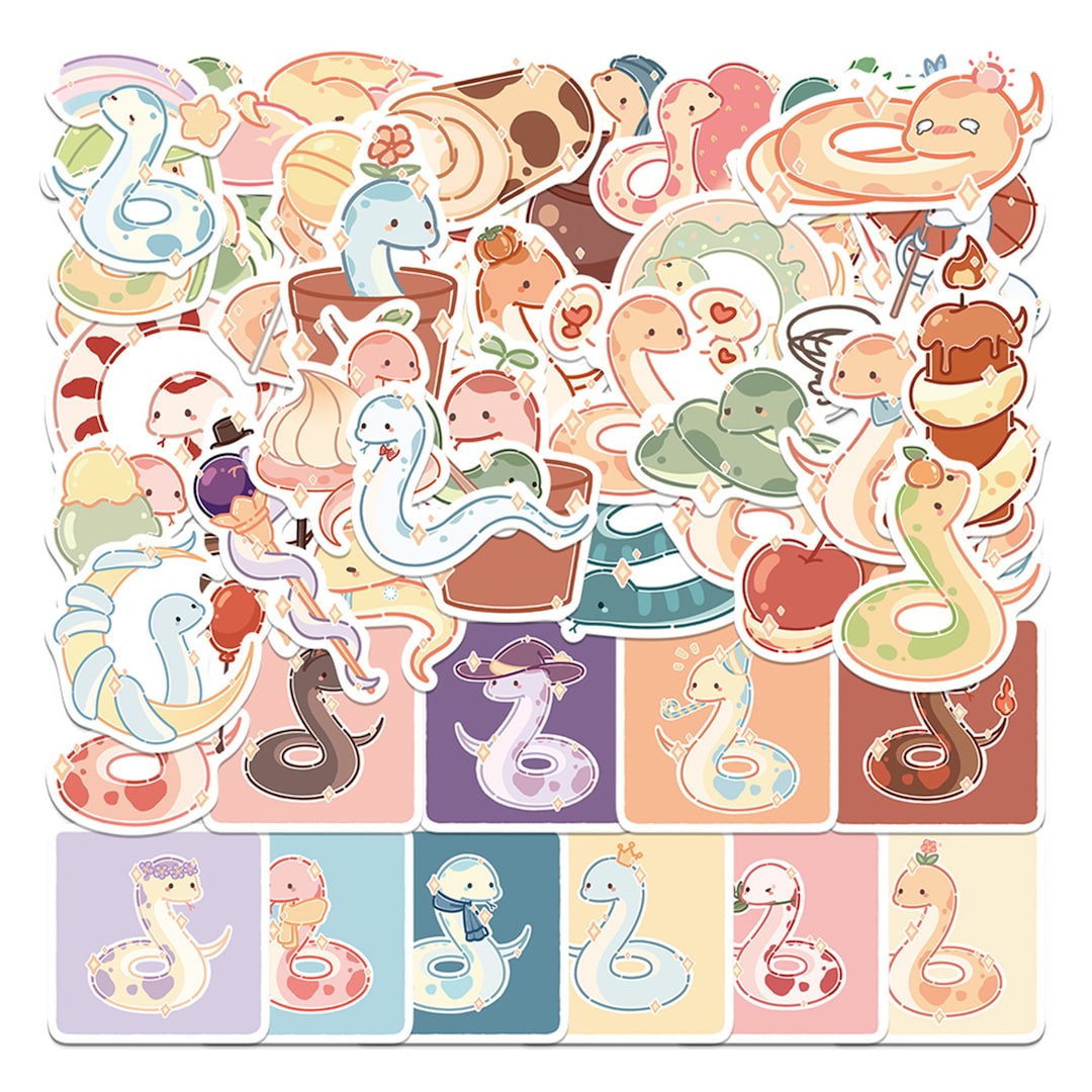 Cute Snake Stickers Pack | Snake Stickers | Kawaii Snake Sticker ...
