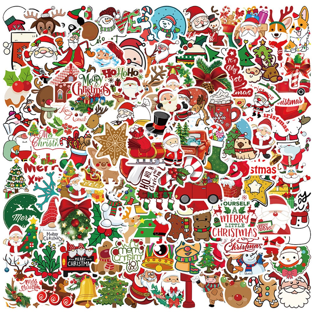 Christmas Stickers Pack | 50 PCS Sticker Pack | Christmas Gift | Vinyl ...