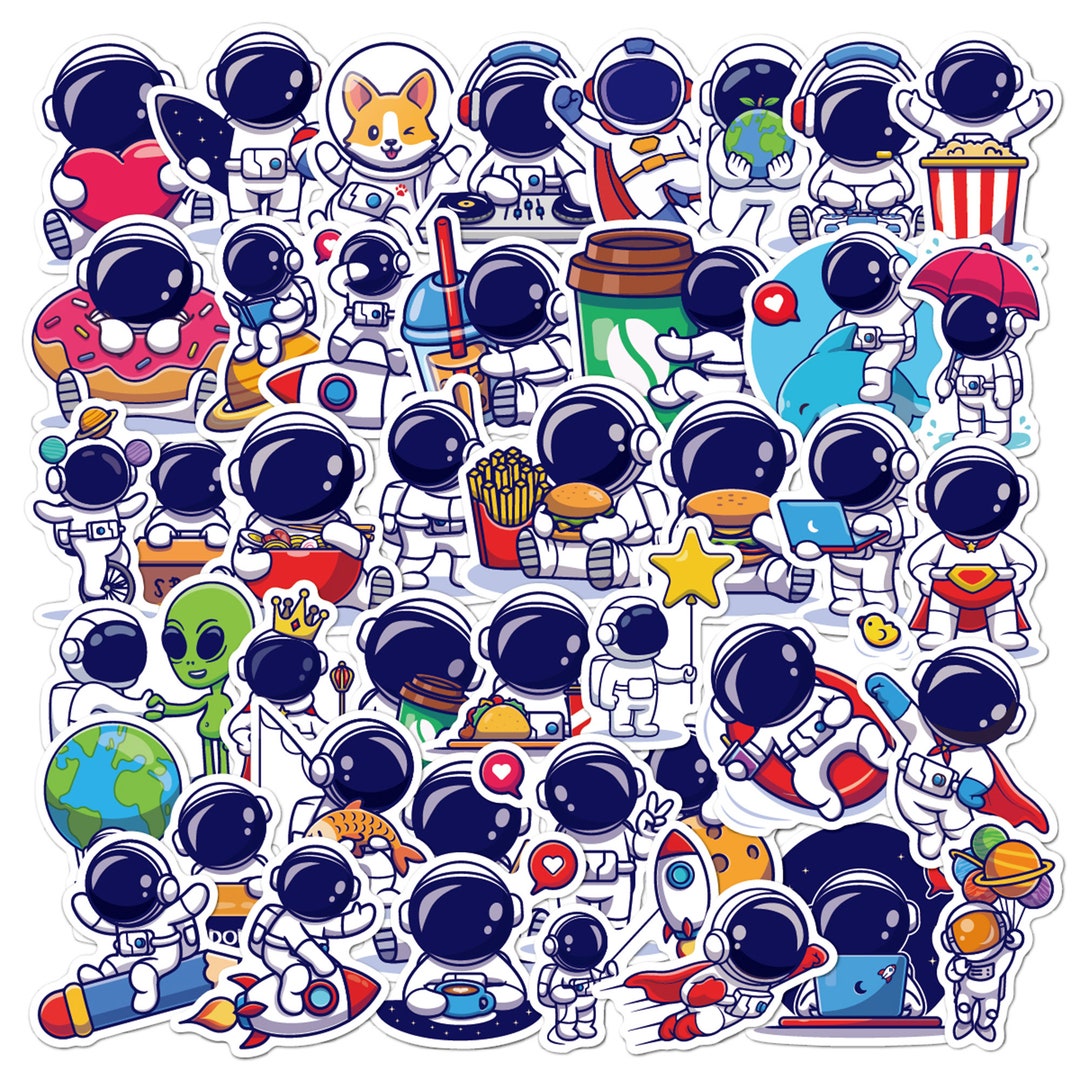 Astronaut Sticker Pack | Space Sticker | Astronaut Decal Laptop Sticker ...