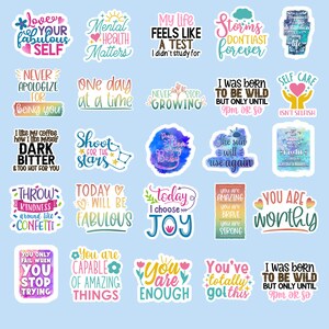 Colorful Inspirational Quote Sticker Pack | Inspirational Quote Sticker ...