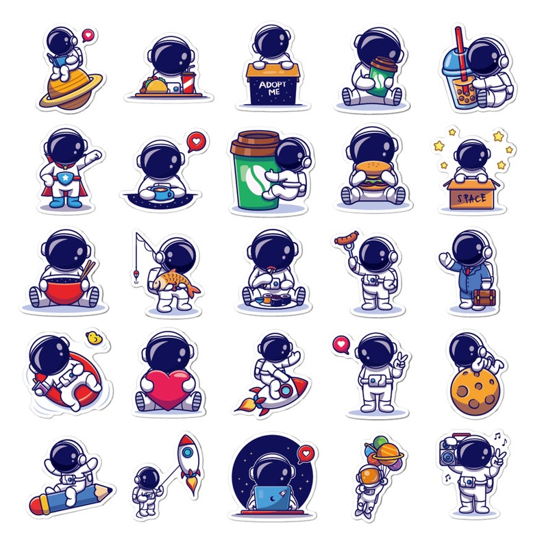 Astronaut Sticker Pack Space Sticker Astronaut Decal | Etsy