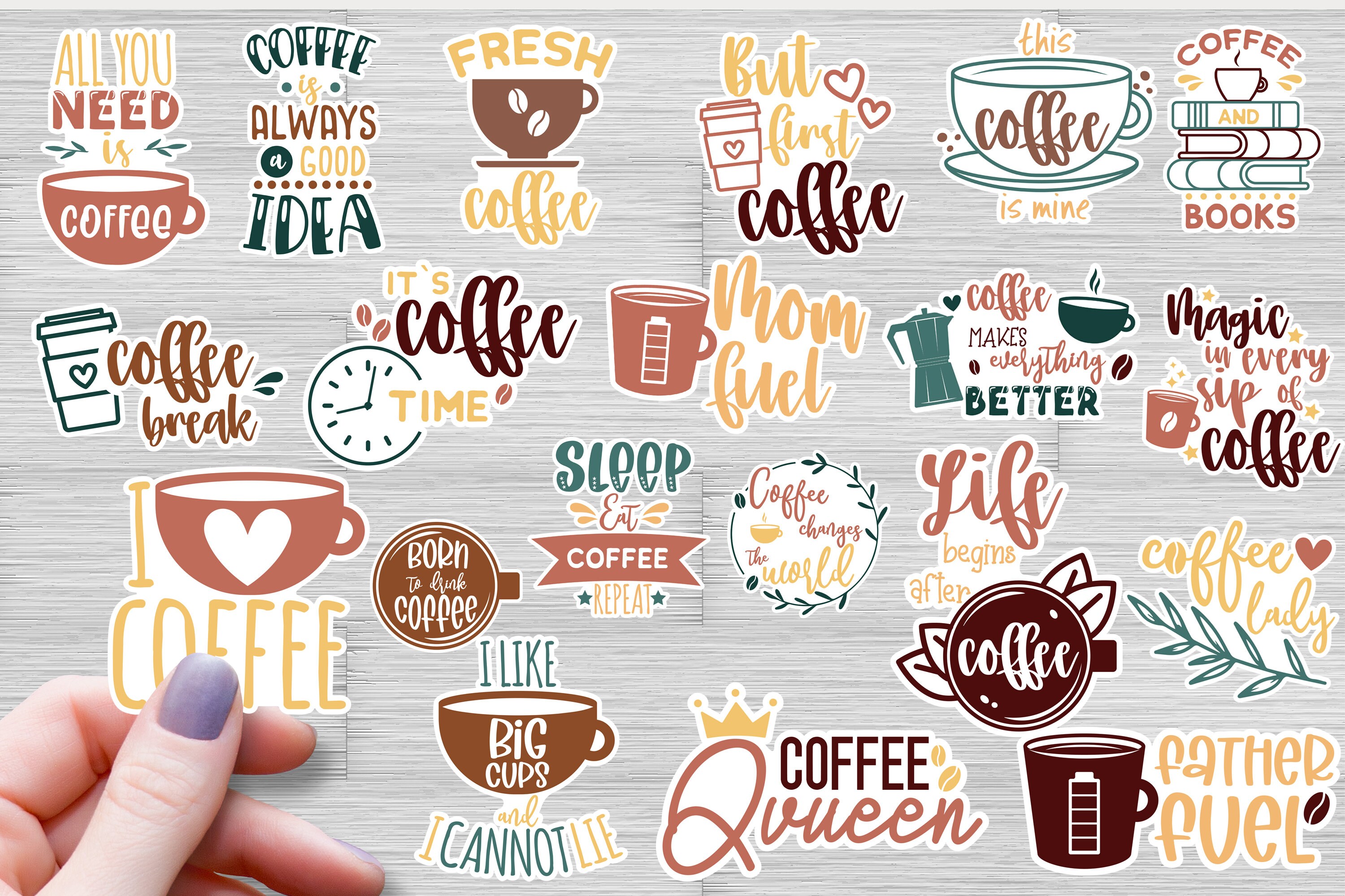 20 PCS Coffee Time Sticker Pack Laptop Decal Mobile Phone - Etsy
