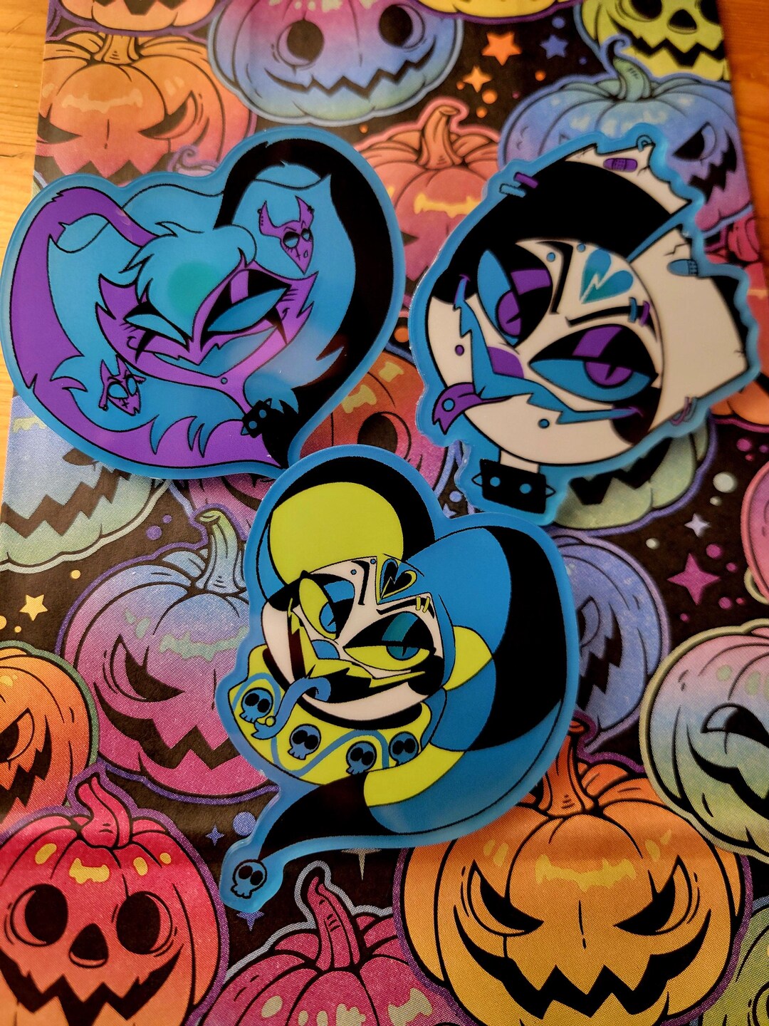 Fizzarolli and Asmodeus Goth Style Acrylic Pins Glow in the Dark - Etsy
