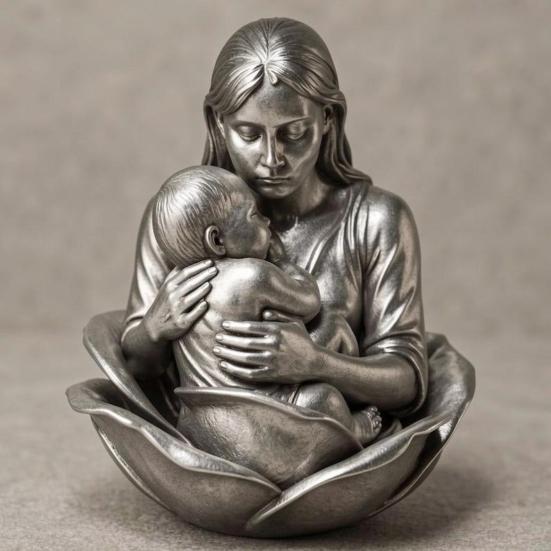 2 Oz Maternity – Mother & Child Sculpture in Pure Silver - Etsy