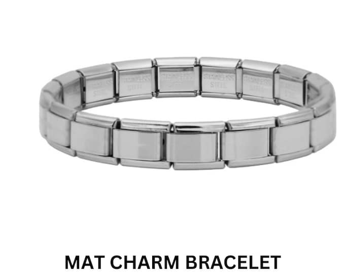 Mat 9mm Italian 18 Charm Starter Base Bracelet Links Fits All Design ...