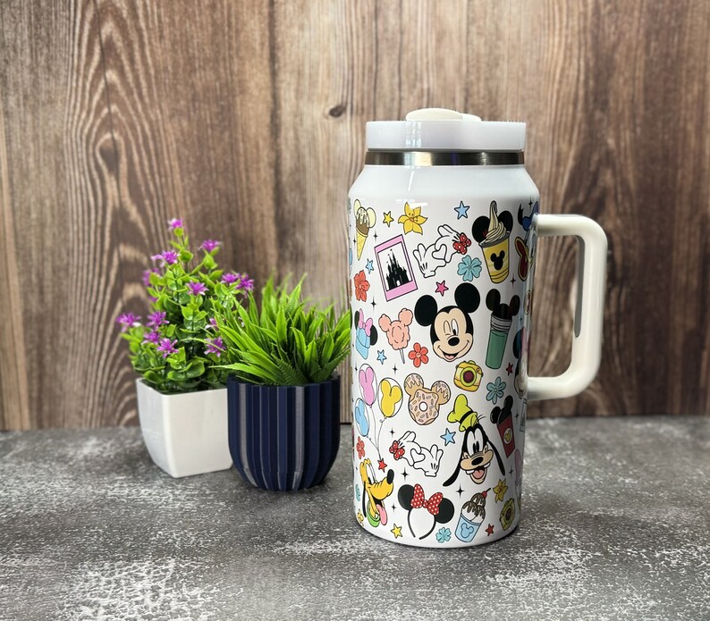 64oz Quencher Dupe Water Bottle Jumbo Theme Park Tumbler Magic Theme ...