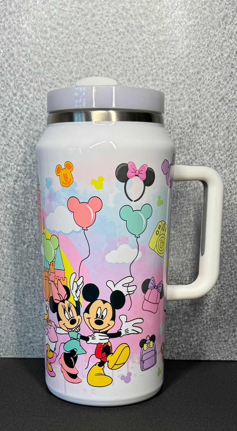64oz Quencher Dupe Water Bottle Jumbo Theme Park Tumbler Magic Theme ...